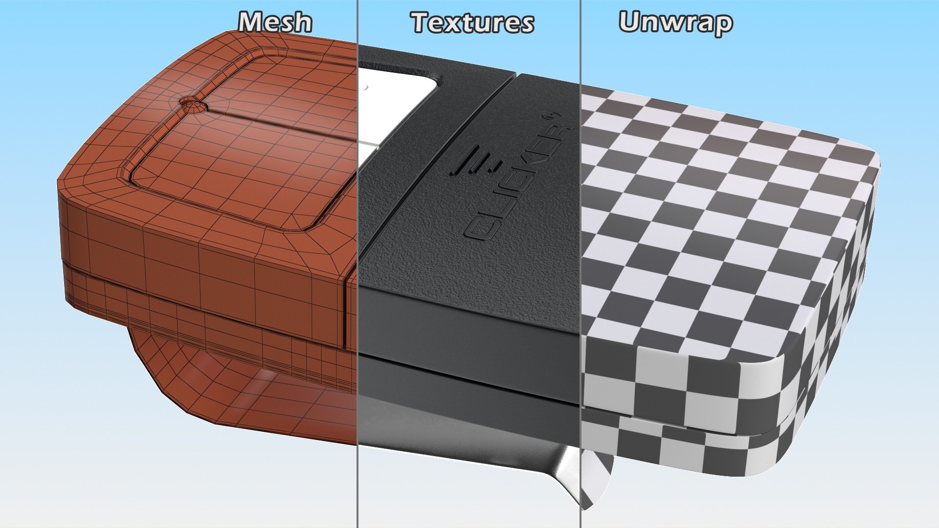 Clicker Klik1U Universal Garage Door Opener Remote 3D Model ...