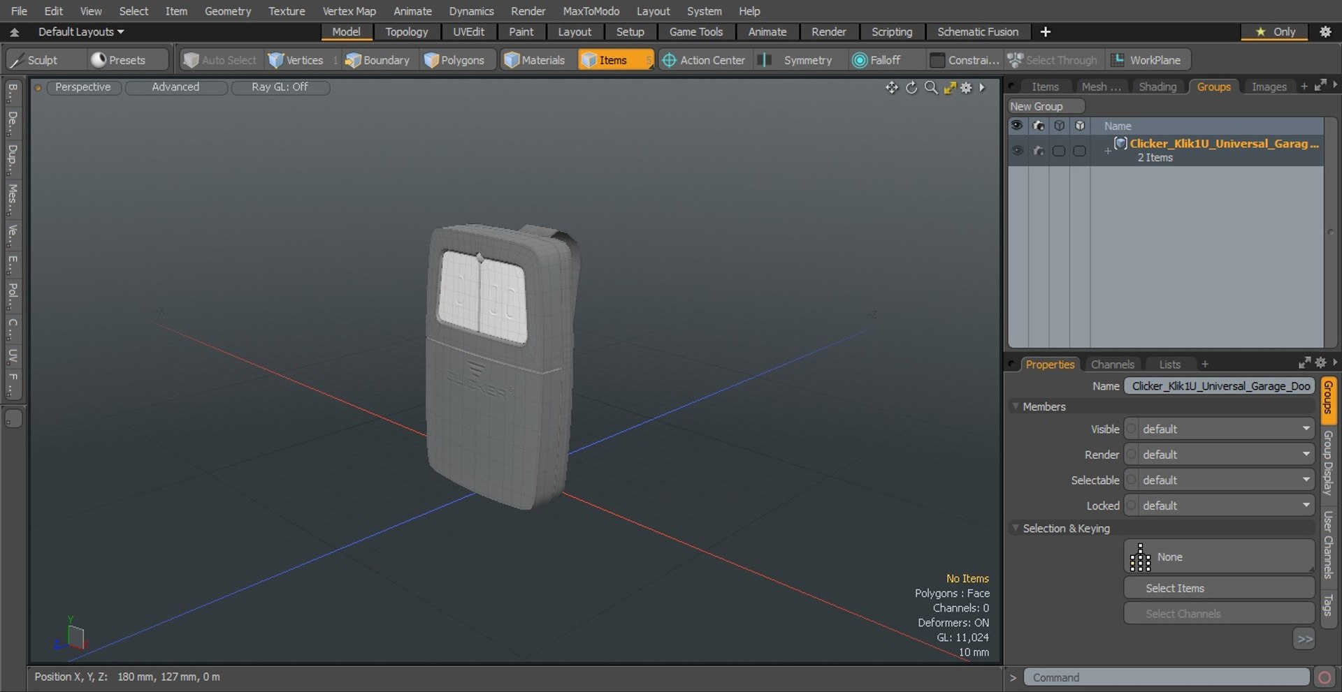 Clicker Klik1U Universal Garage Door Opener Remote 3D model ...