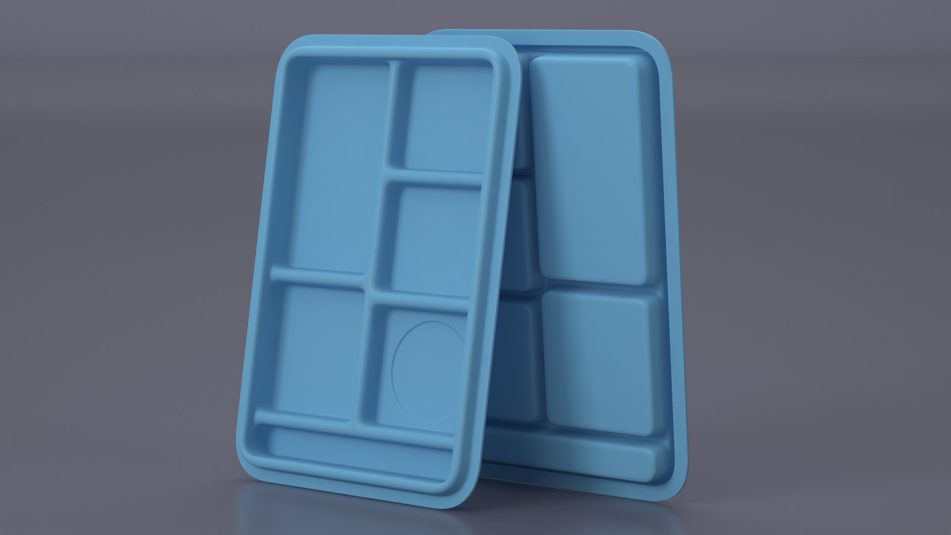 Compartment Meal Tray Blue 3D - TurboSquid 2208860