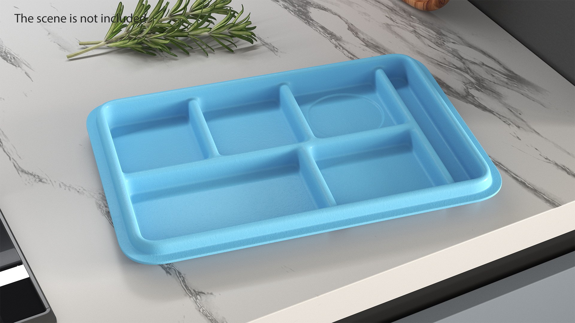 Compartment Meal Tray Blue 3D - TurboSquid 2208860
