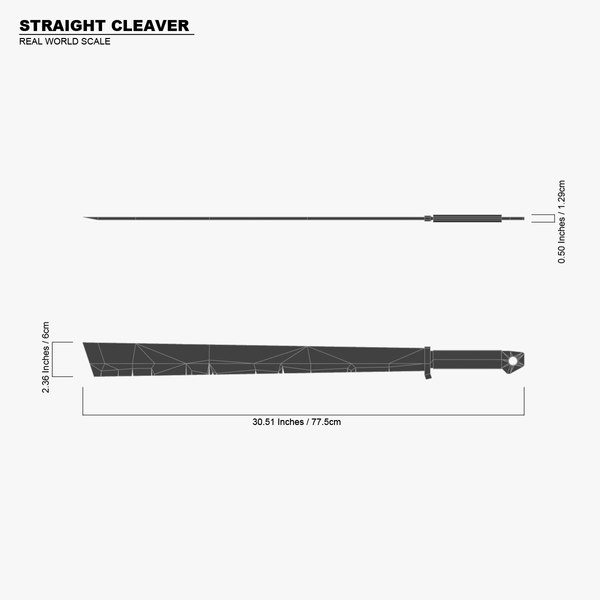 3d model straight cleaver