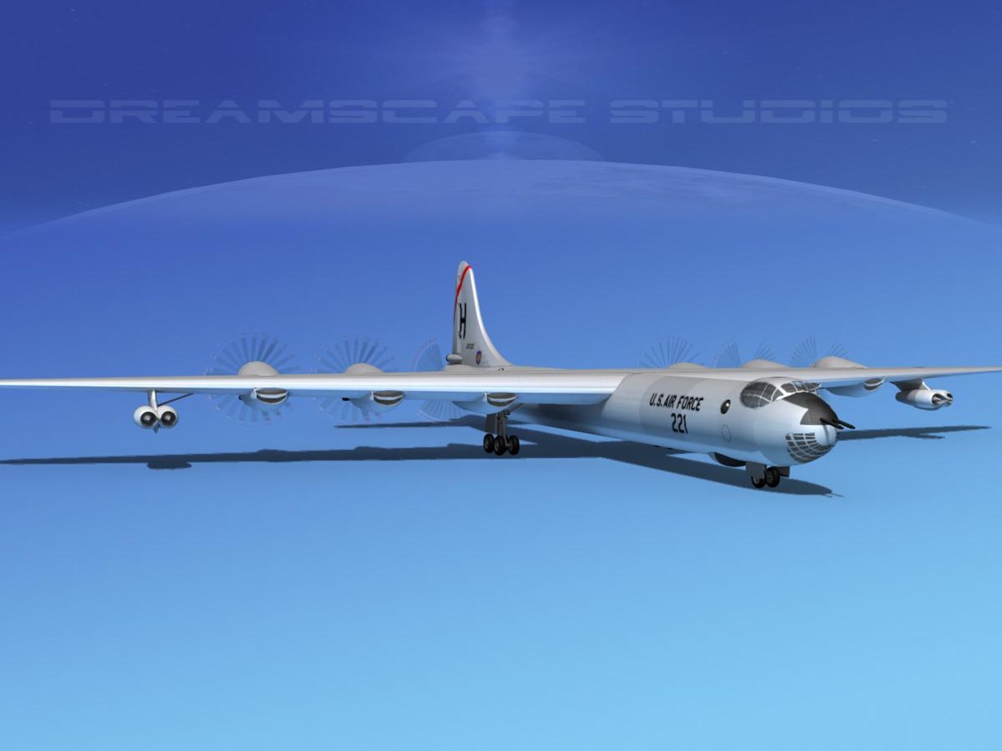 B-36b B-36d Convair B-36 3d Max