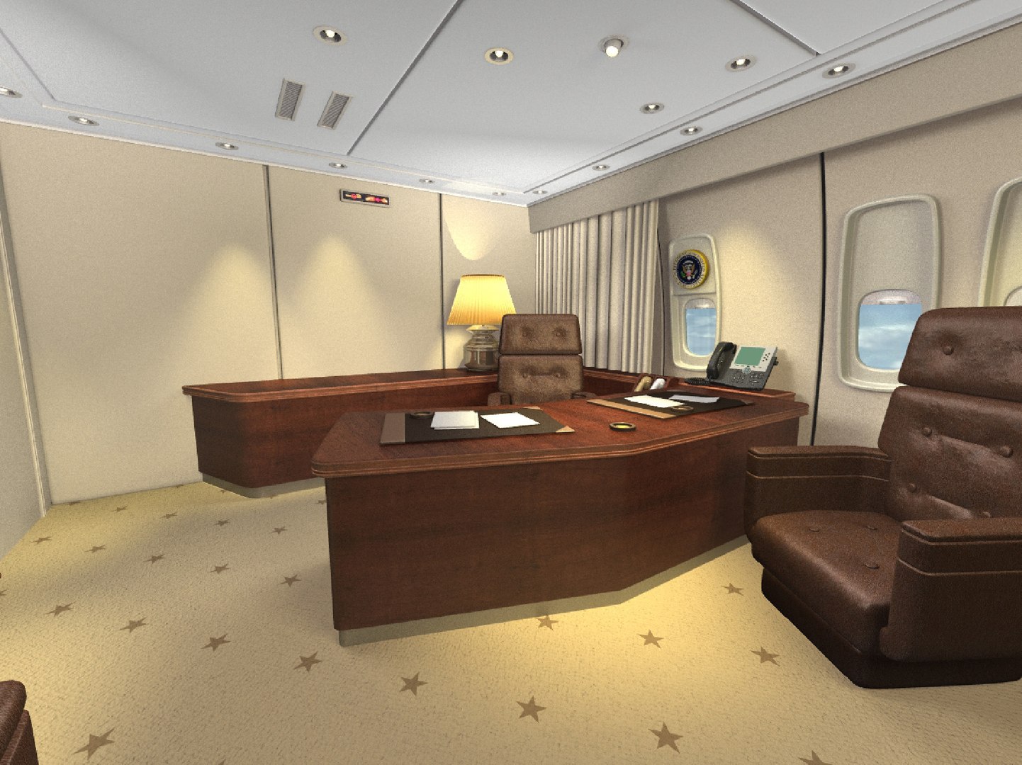 Air Force One office 3D 모델 - TurboSquid 1931343