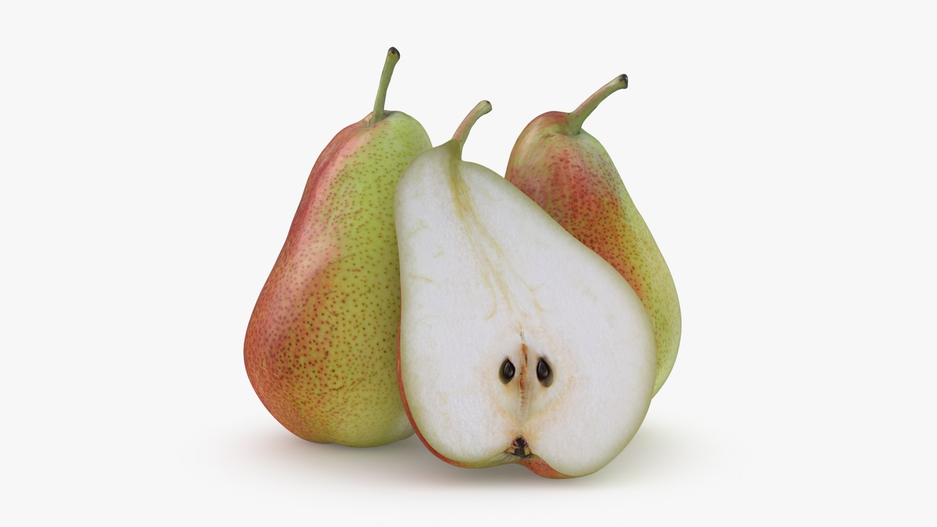 3D Forelle Pear Whole Half 2 - TurboSquid 2178677