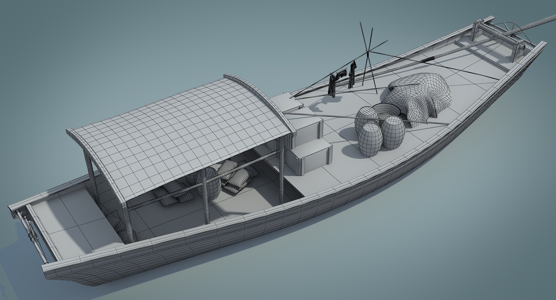 3d chinese boat 4 model