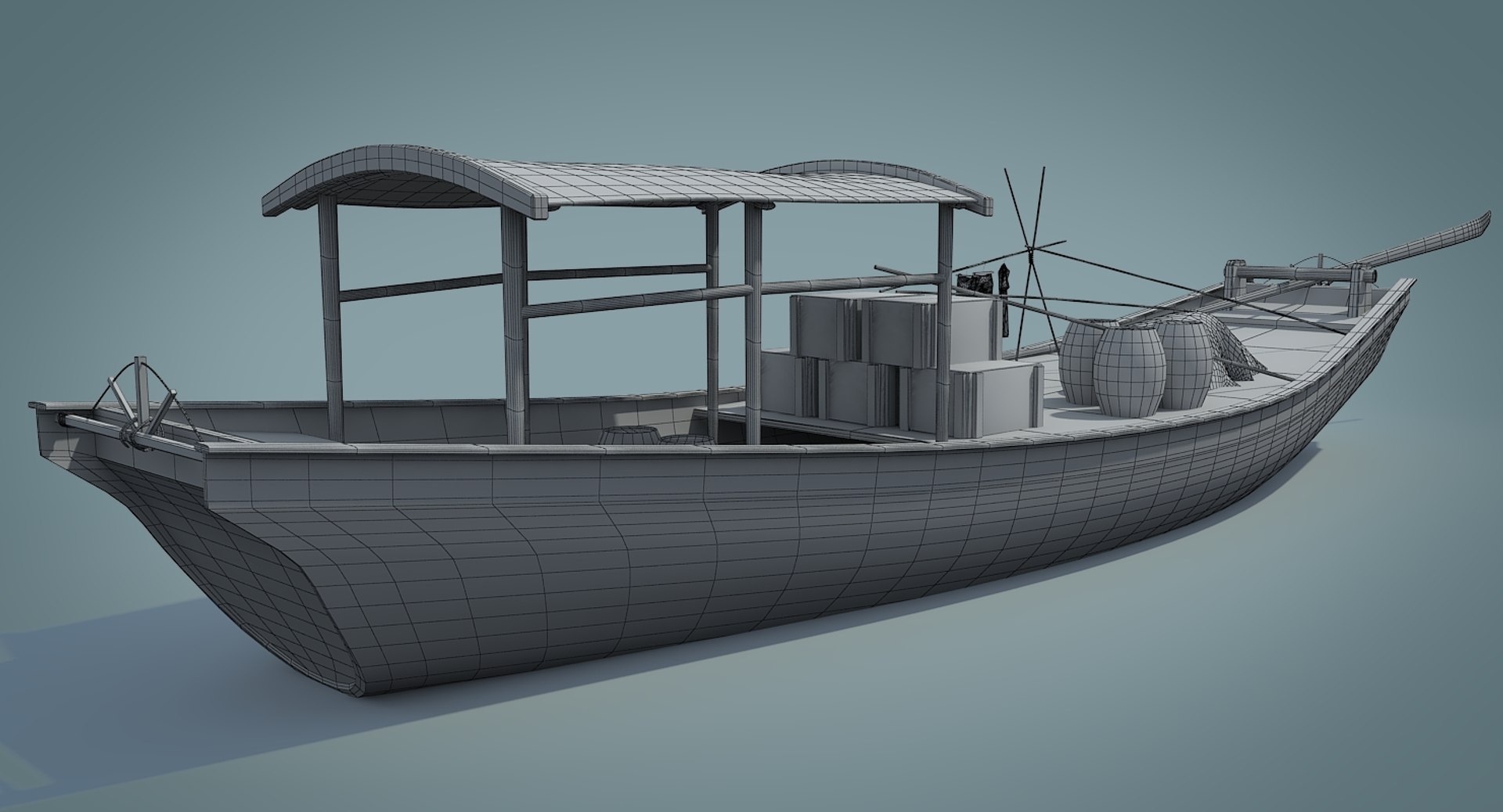 3d Chinese Boat 4 Model