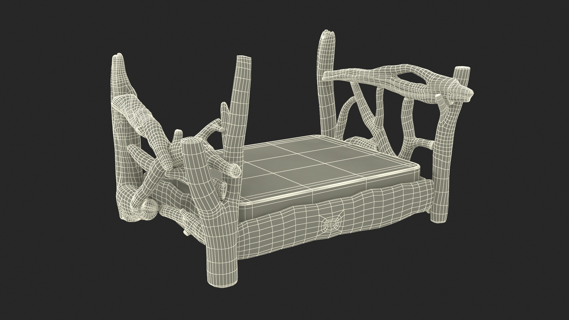 Log Rustic Snag Bed 3D Model - TurboSquid 2152643