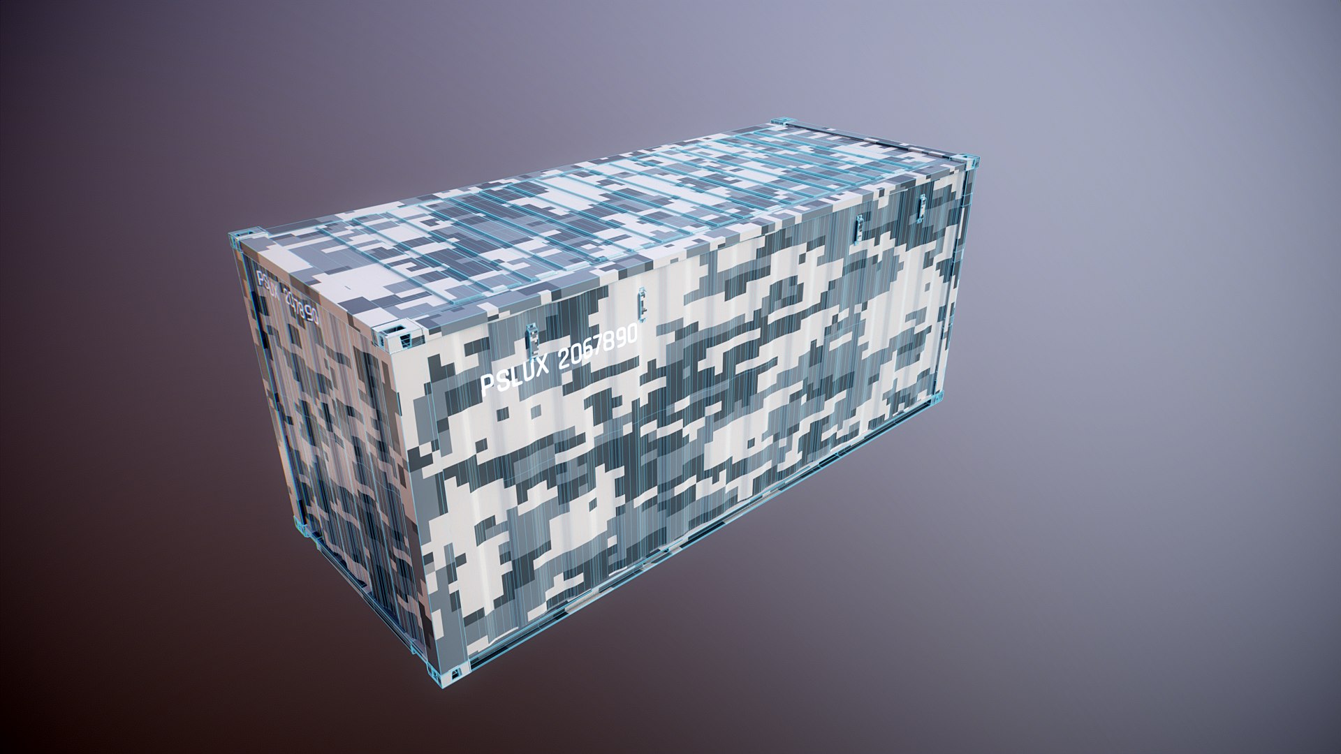 Military Intermodal Shipping Container 20-foot-long 3D Model ...