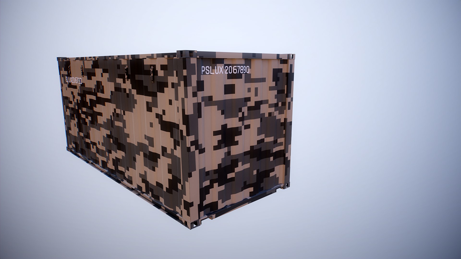 Military Intermodal Shipping Container 20-foot-long 3D Model ...