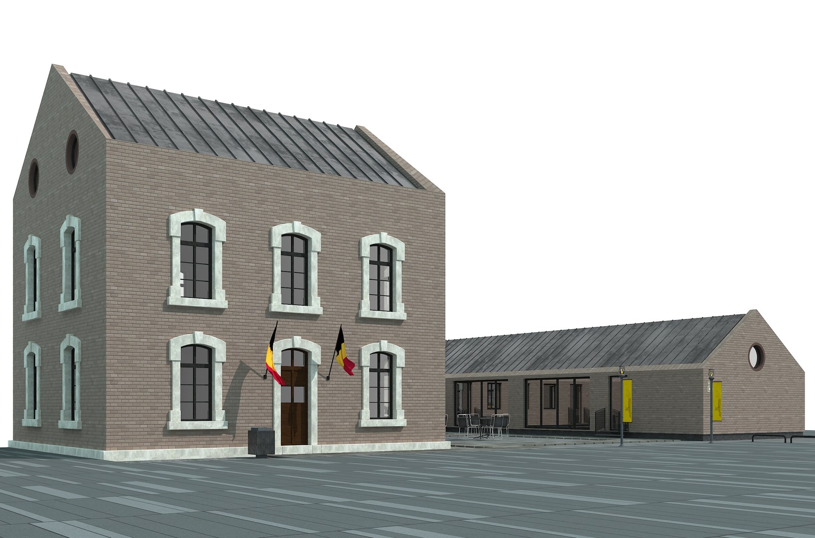 3D Style School Building Architectural Model - TurboSquid 1698489