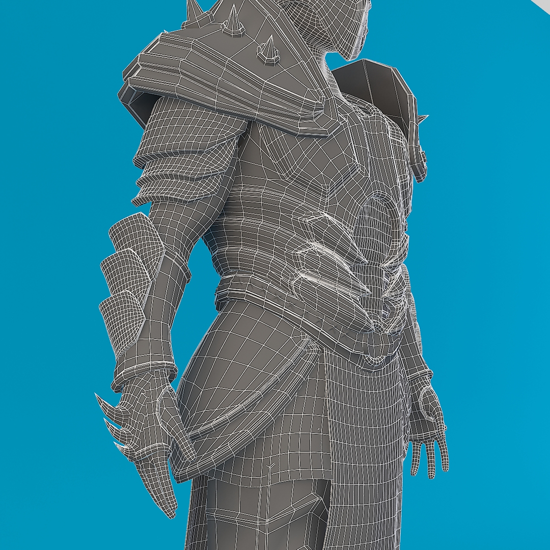 knight warrior gauntlet 3d model