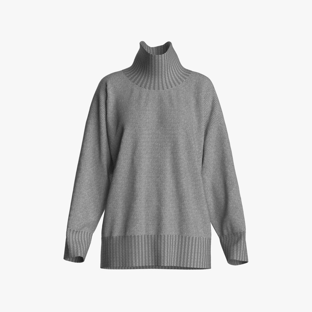 3D Female knit long sleeve model - TurboSquid 2181460
