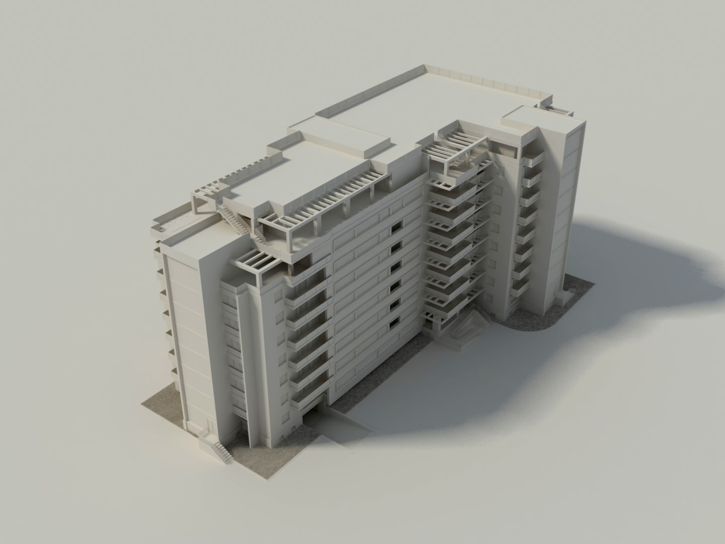 3d model residential building cityscape