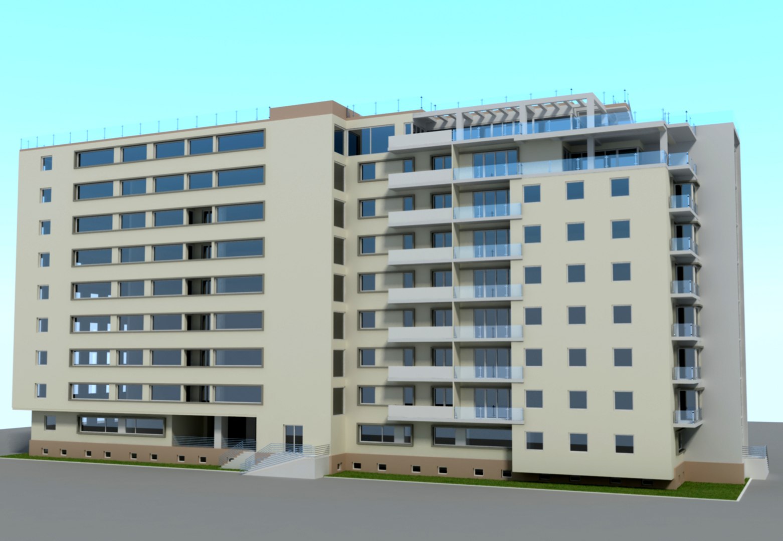 3d model residential building cityscape