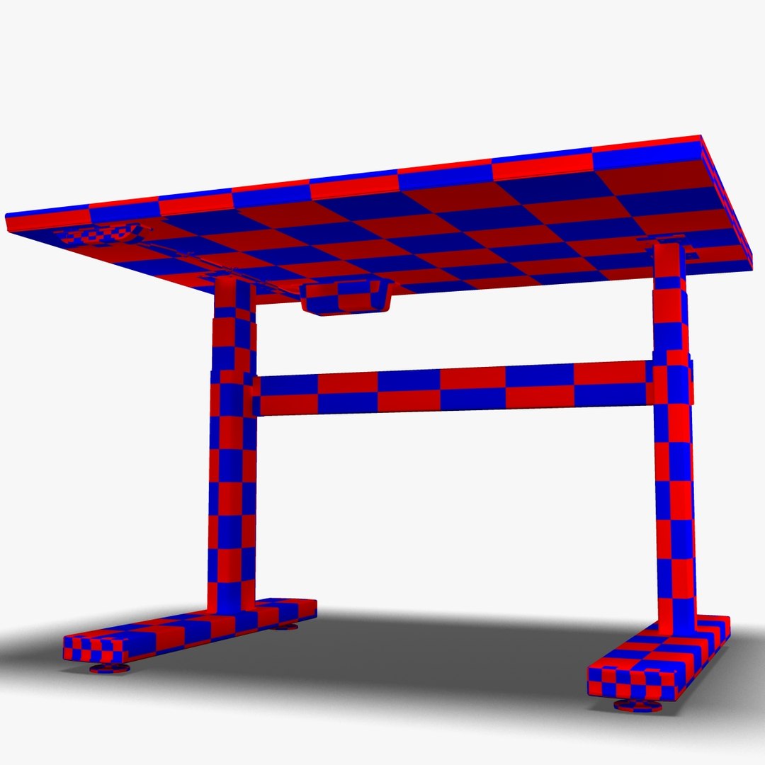 3d Office Wood Desk Adjustable-height Model