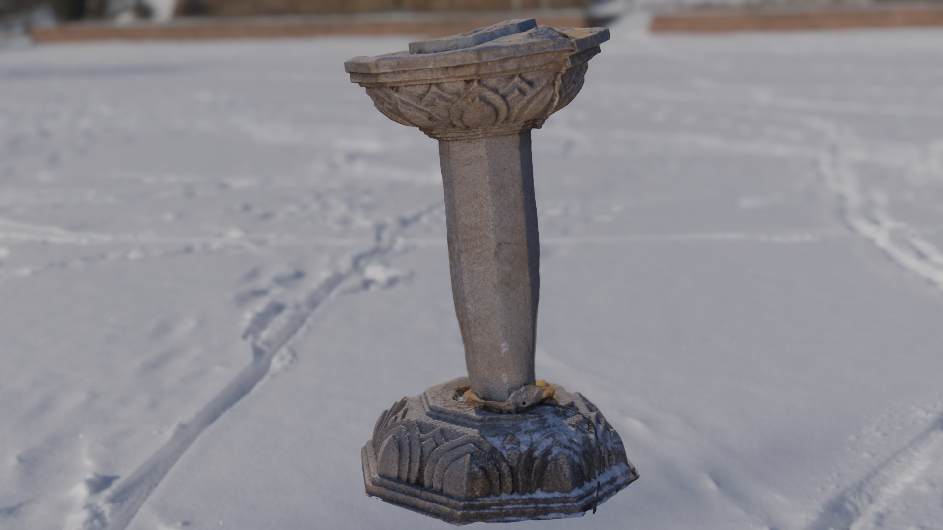 3D Stone Lantern Column Model - TurboSquid 2152488