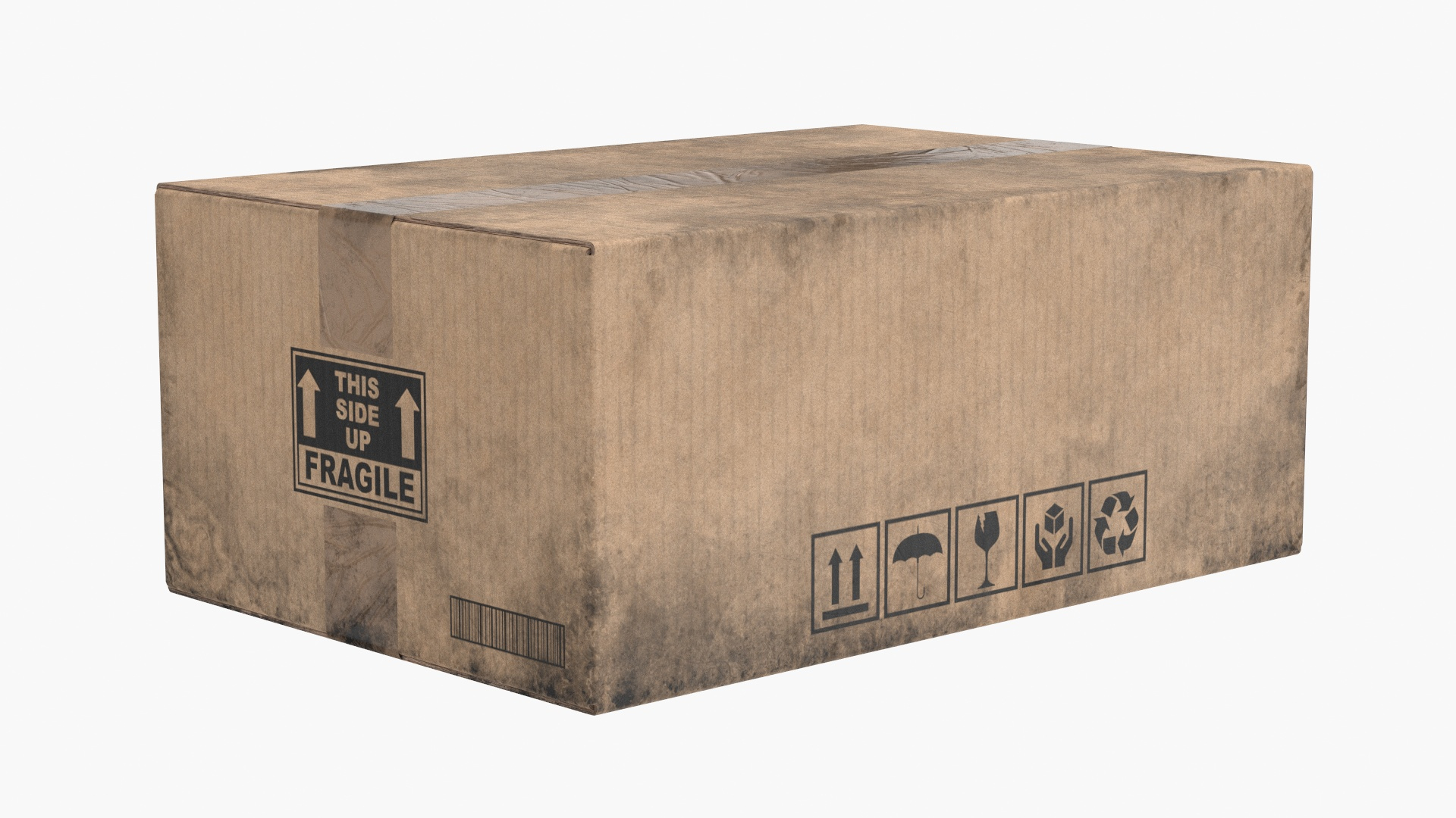 Cardboard Box 2 Worn Closed 3D Model - TurboSquid 2185493
