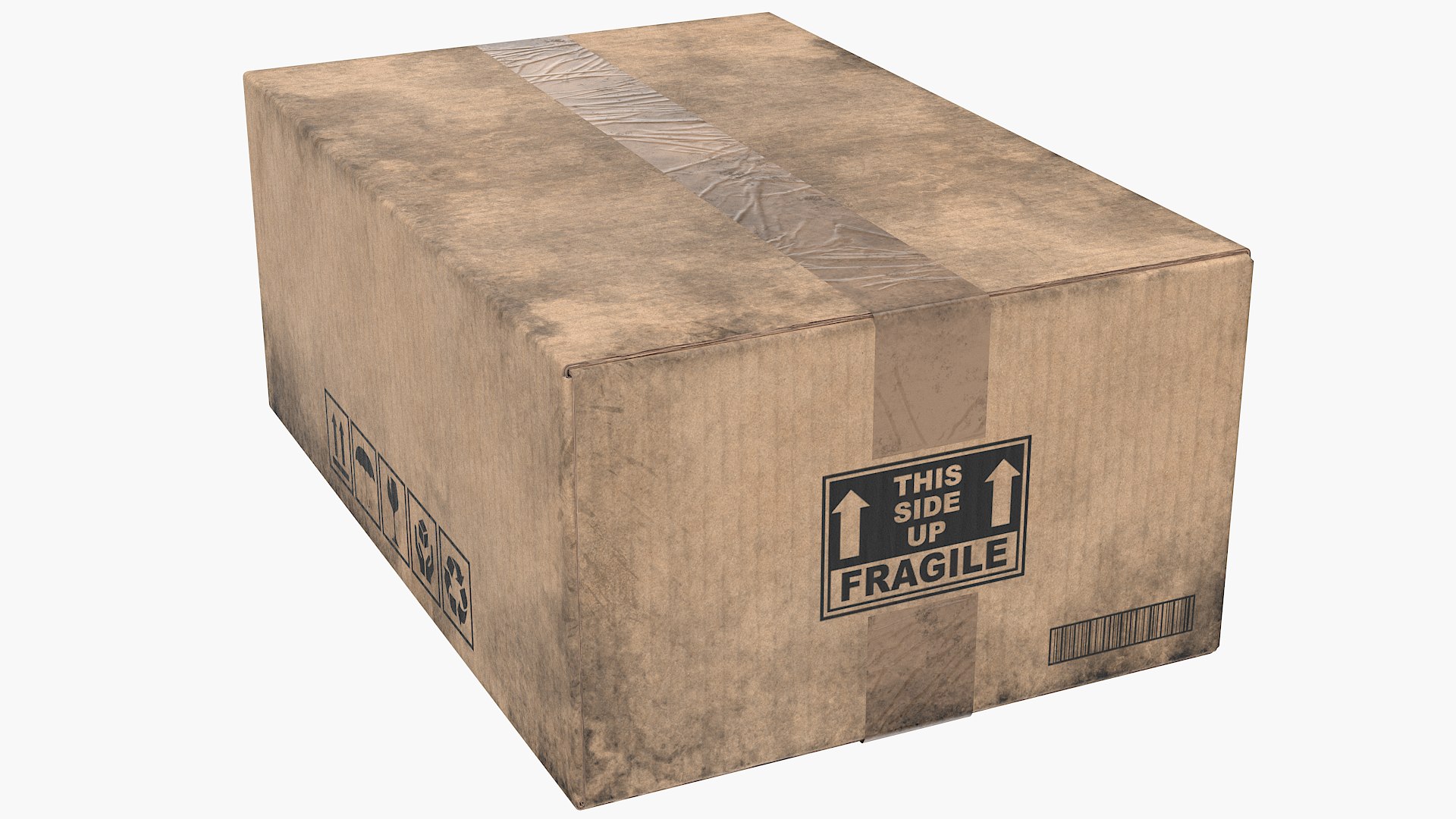 Cardboard Box 2 Worn Closed 3D Model - TurboSquid 2185493
