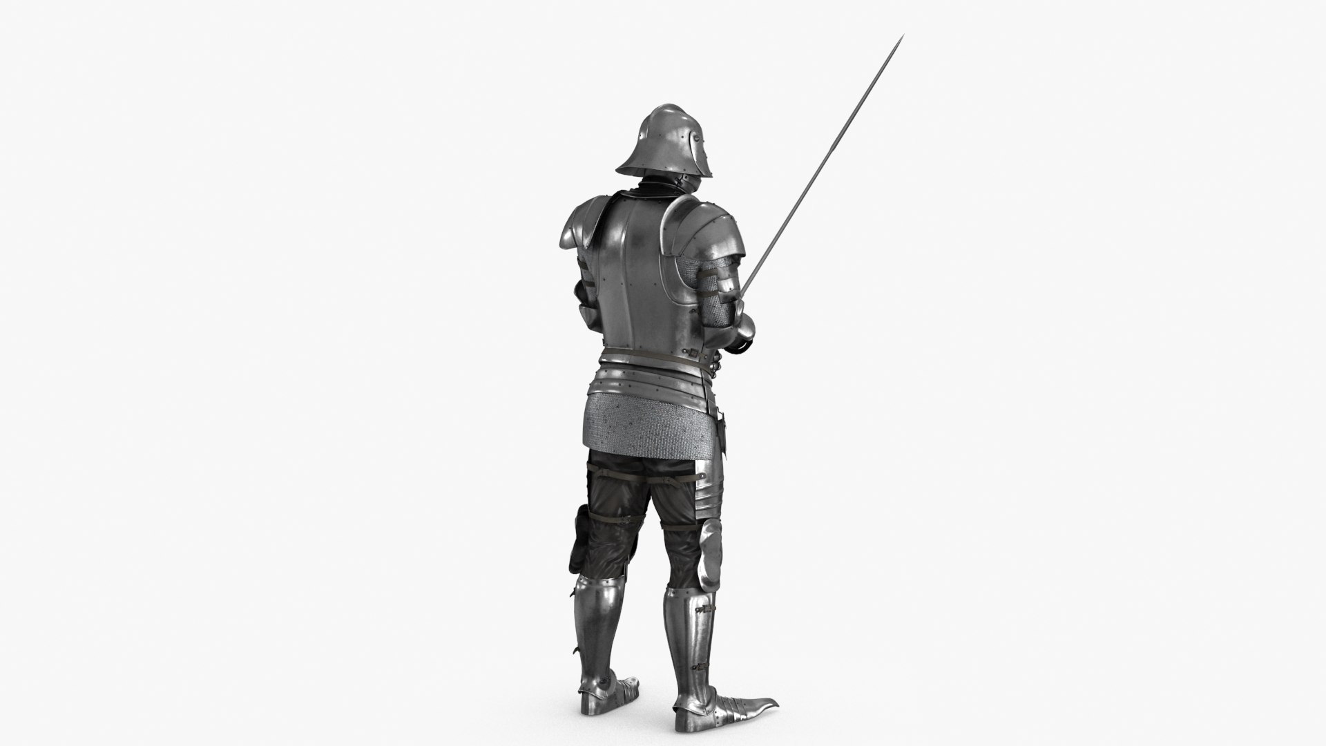 Medieval Knight Gothic Plate Armor Two-Handed Sword Pose1 3D Model ...