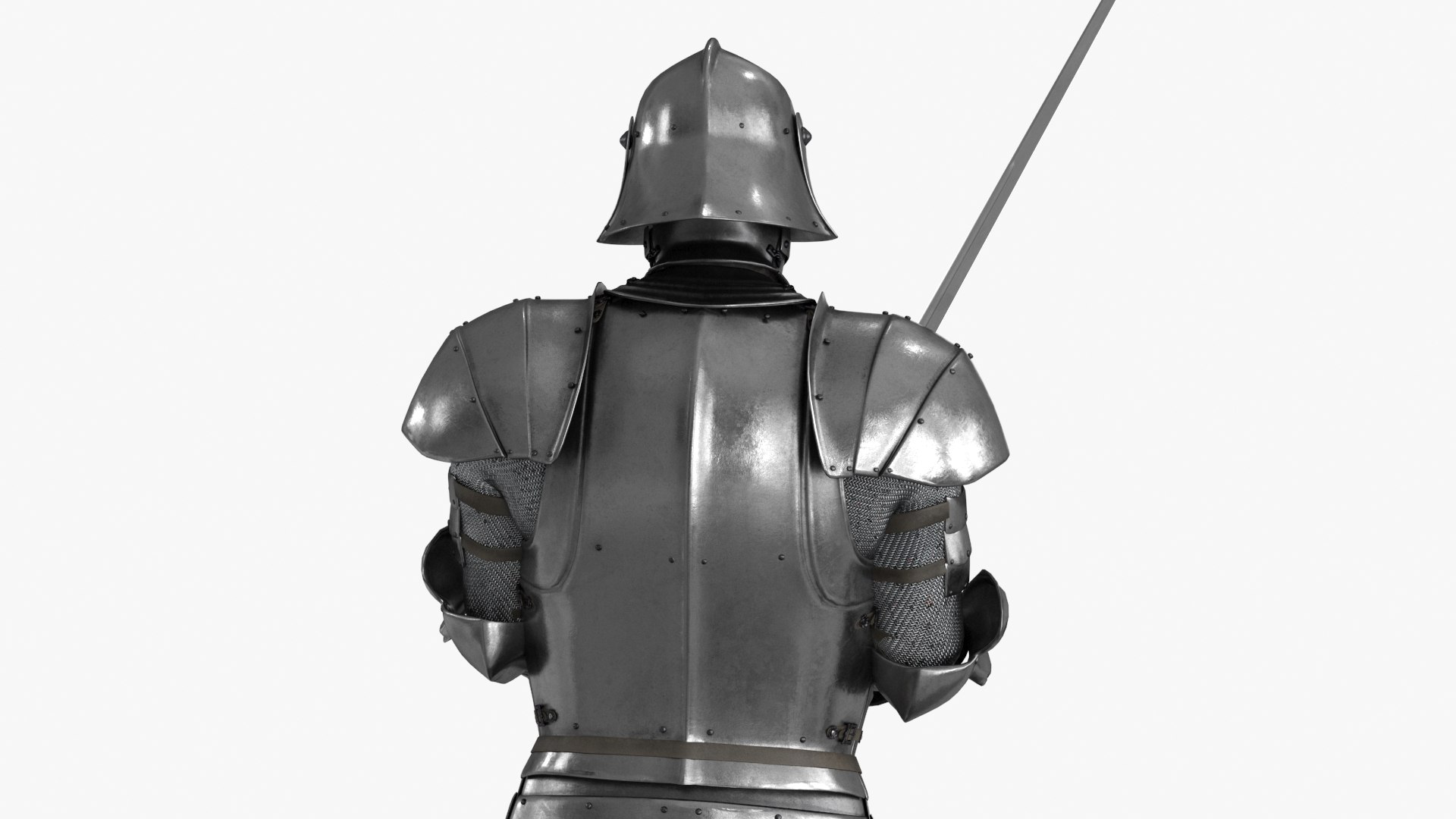 Medieval Knight Gothic Plate Armor Two-Handed Sword Pose1 3D Model ...