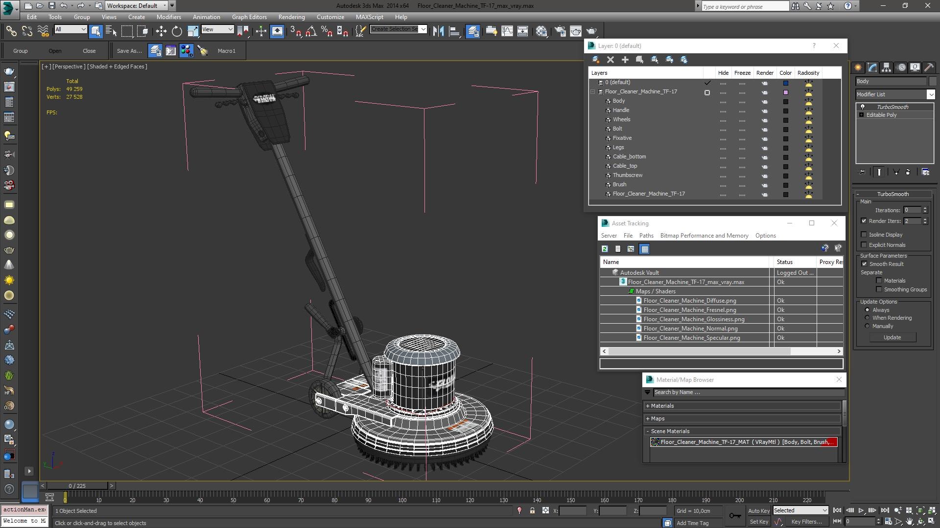 Floor Cleaner Machine TF-17 3D - TurboSquid 2217603