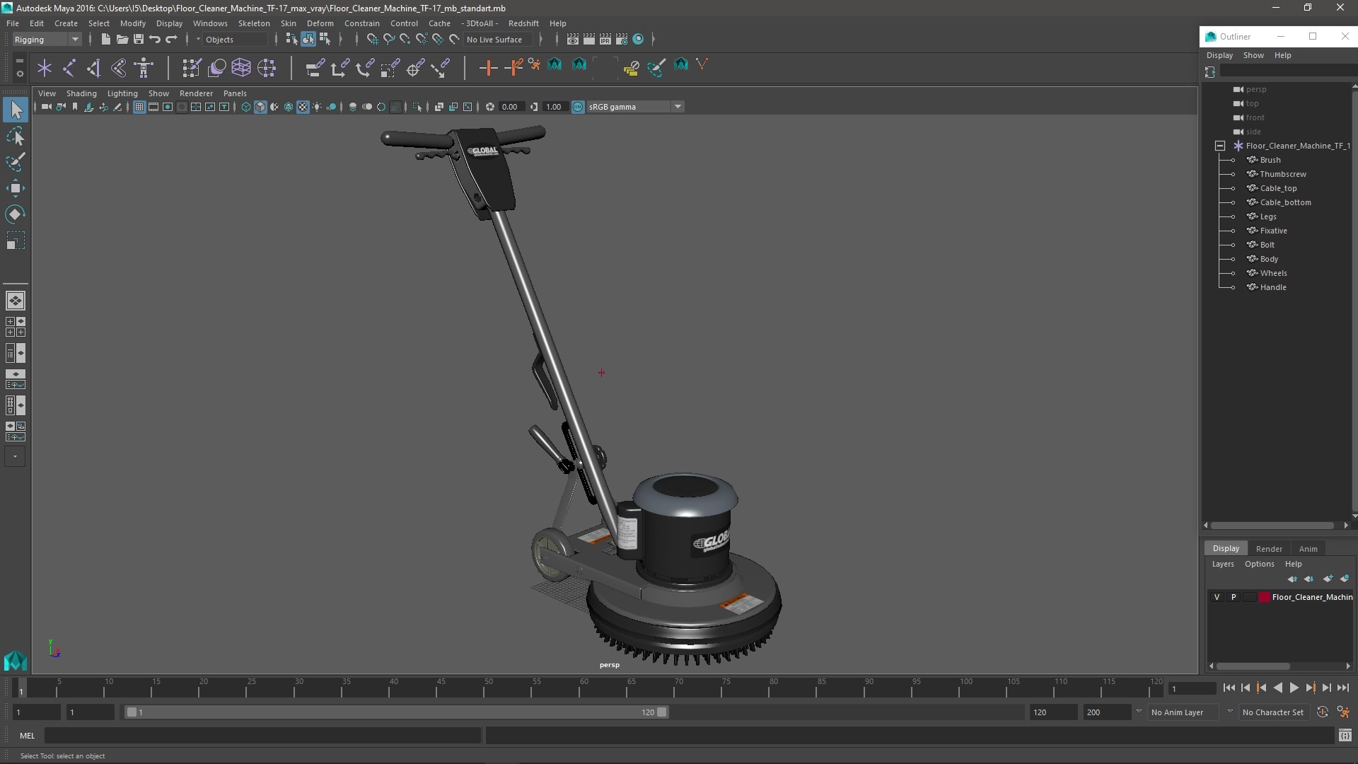 Floor Cleaner Machine TF-17 3D - TurboSquid 2217603