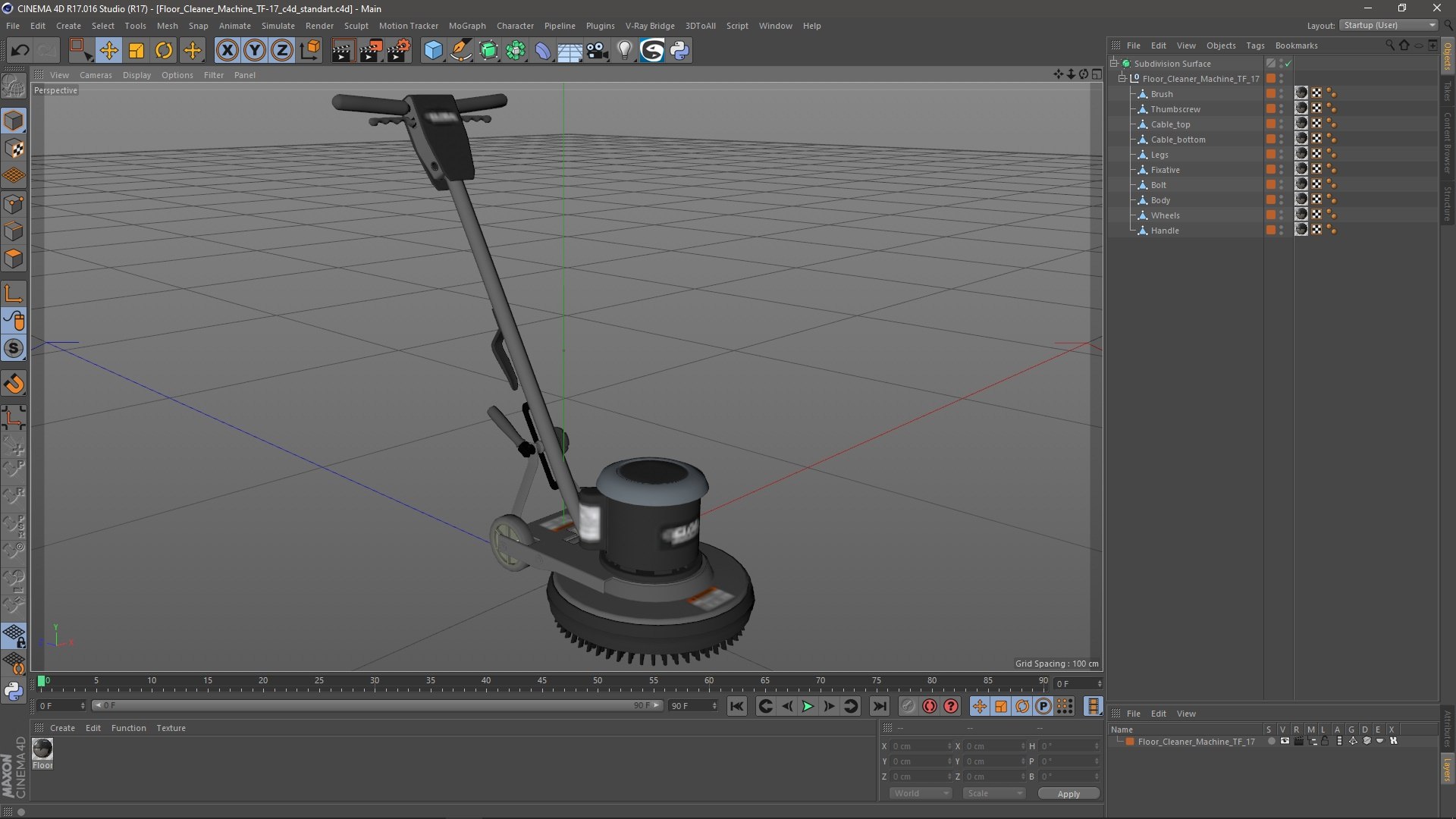 Floor Cleaner Machine TF-17 3D - TurboSquid 2217603