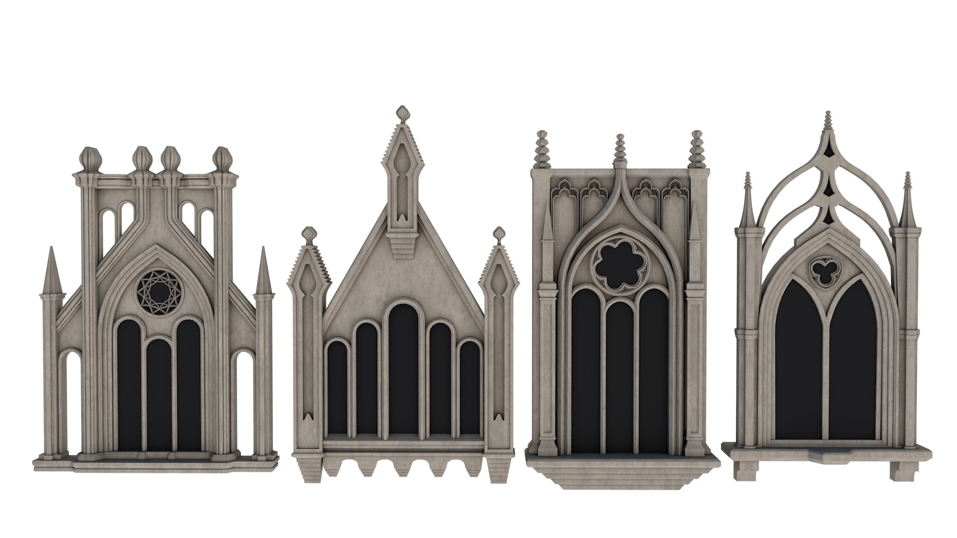 Big Gothic Window collection 3D model - TurboSquid 1867845