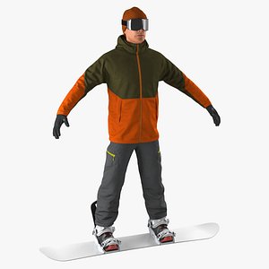 snowboard man 3d model