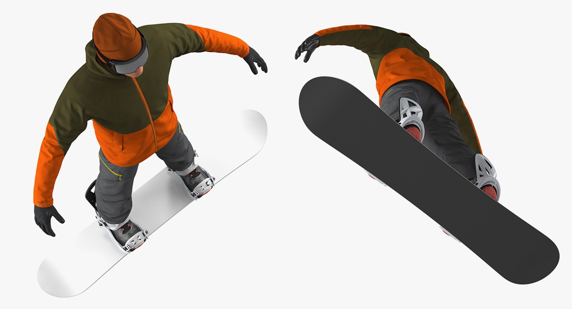 3D snowboarder generic boards snow - TurboSquid 1369367