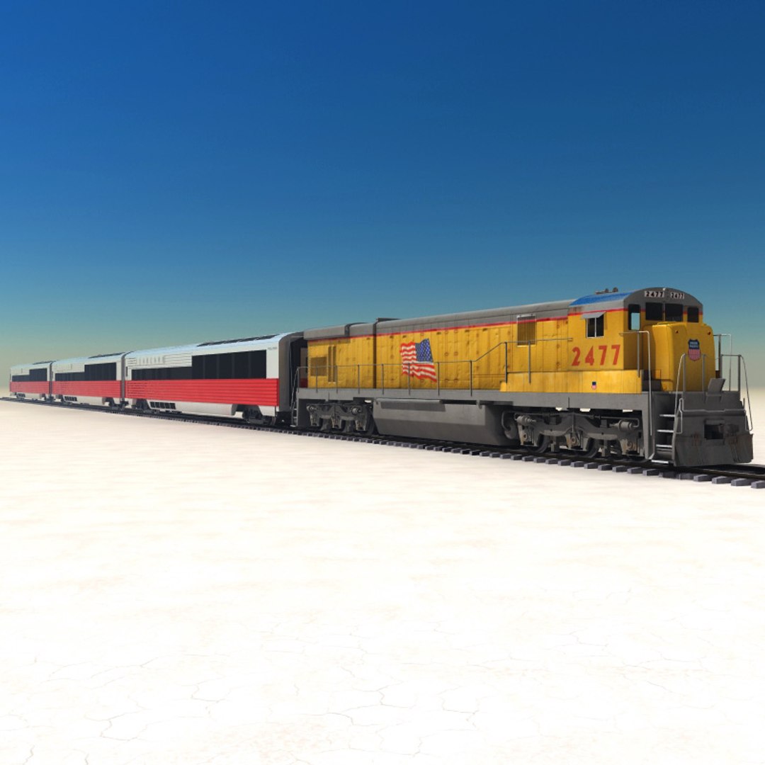3d Model Realistic Passenger Train