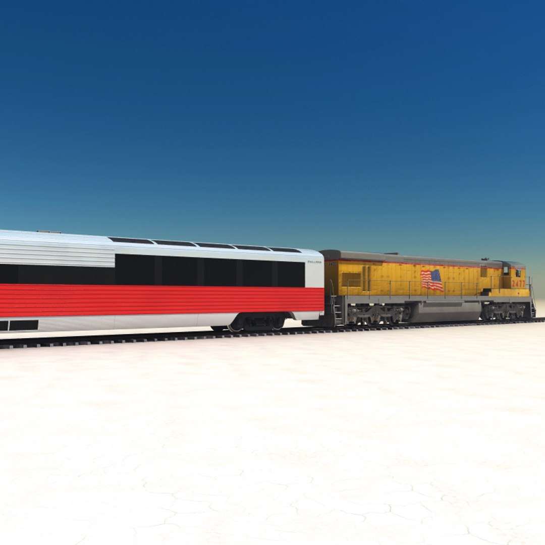 3d Model Realistic Passenger Train