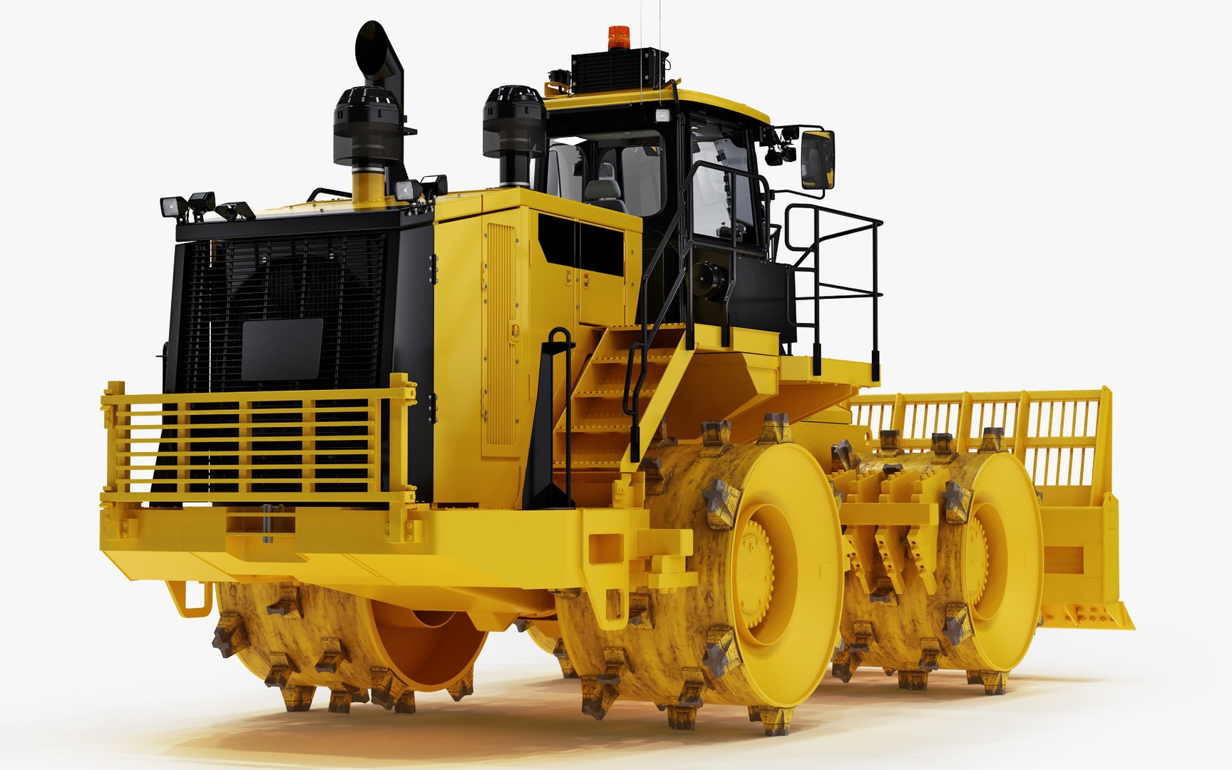 Landfill wheeled bulldozer compactor 3D model - TurboSquid 1692015