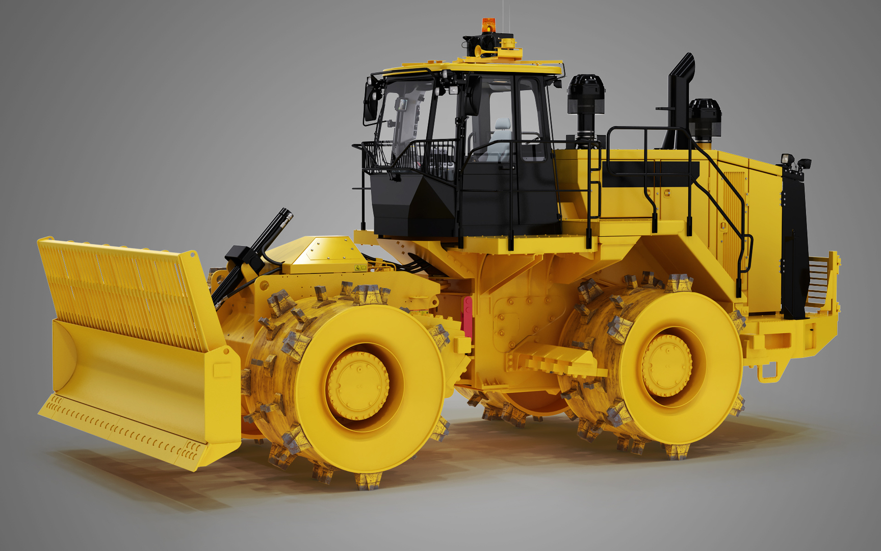 Landfill wheeled bulldozer compactor 3D model - TurboSquid 1692015