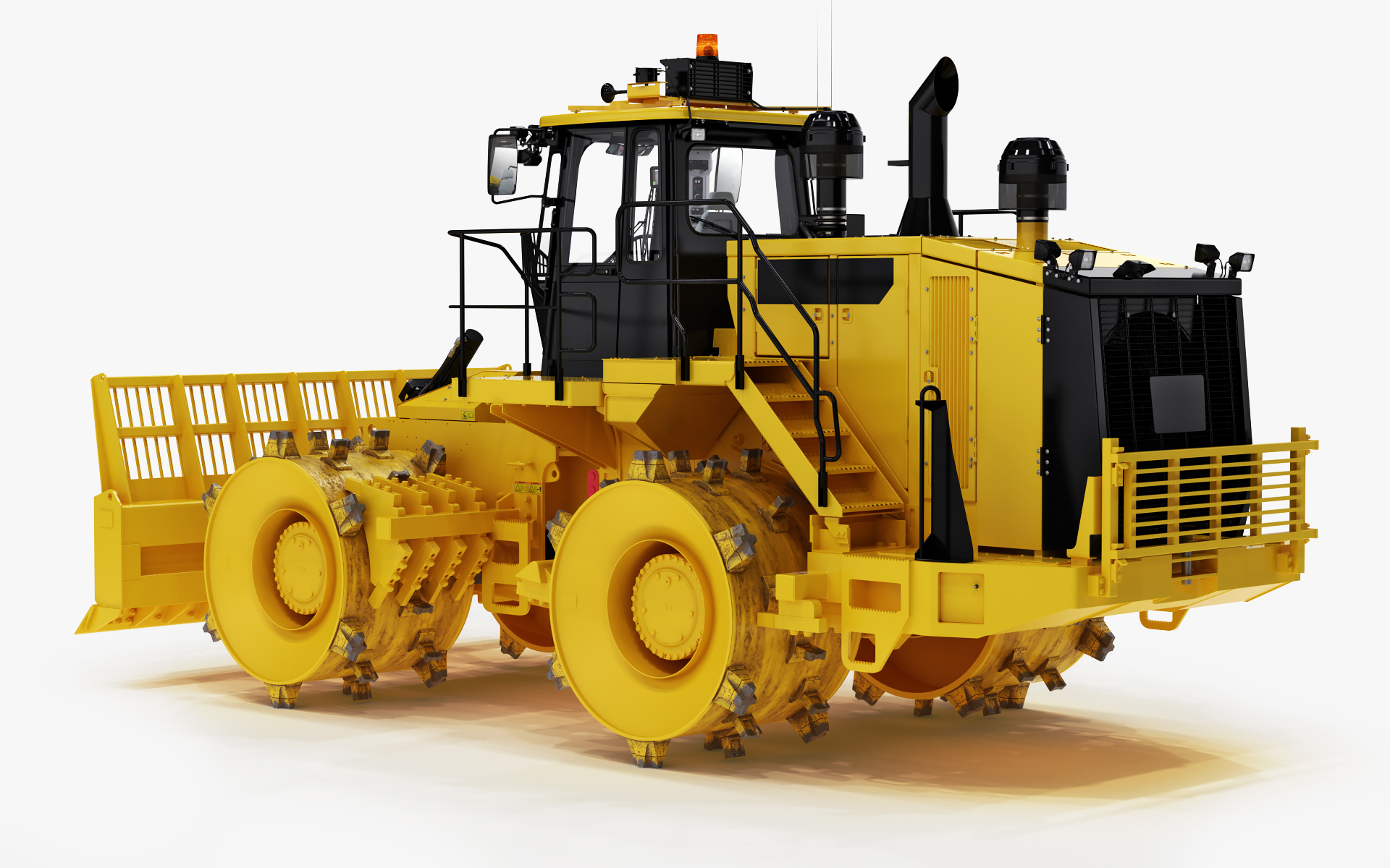Landfill wheeled bulldozer compactor 3D model - TurboSquid 1692015