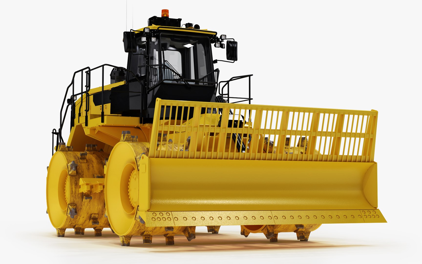 Landfill wheeled bulldozer compactor 3D model - TurboSquid 1692015