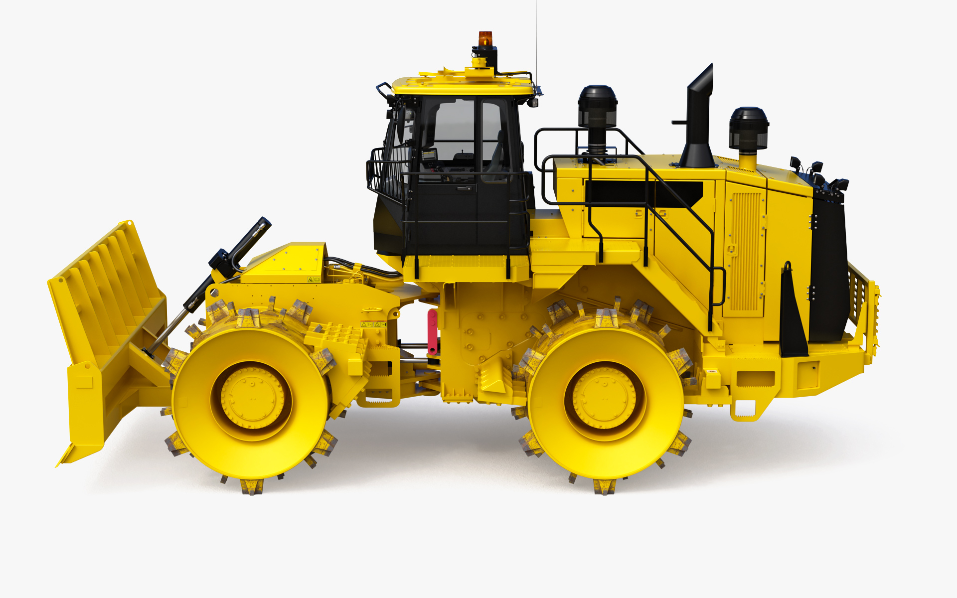 Landfill wheeled bulldozer compactor 3D model - TurboSquid 1692015