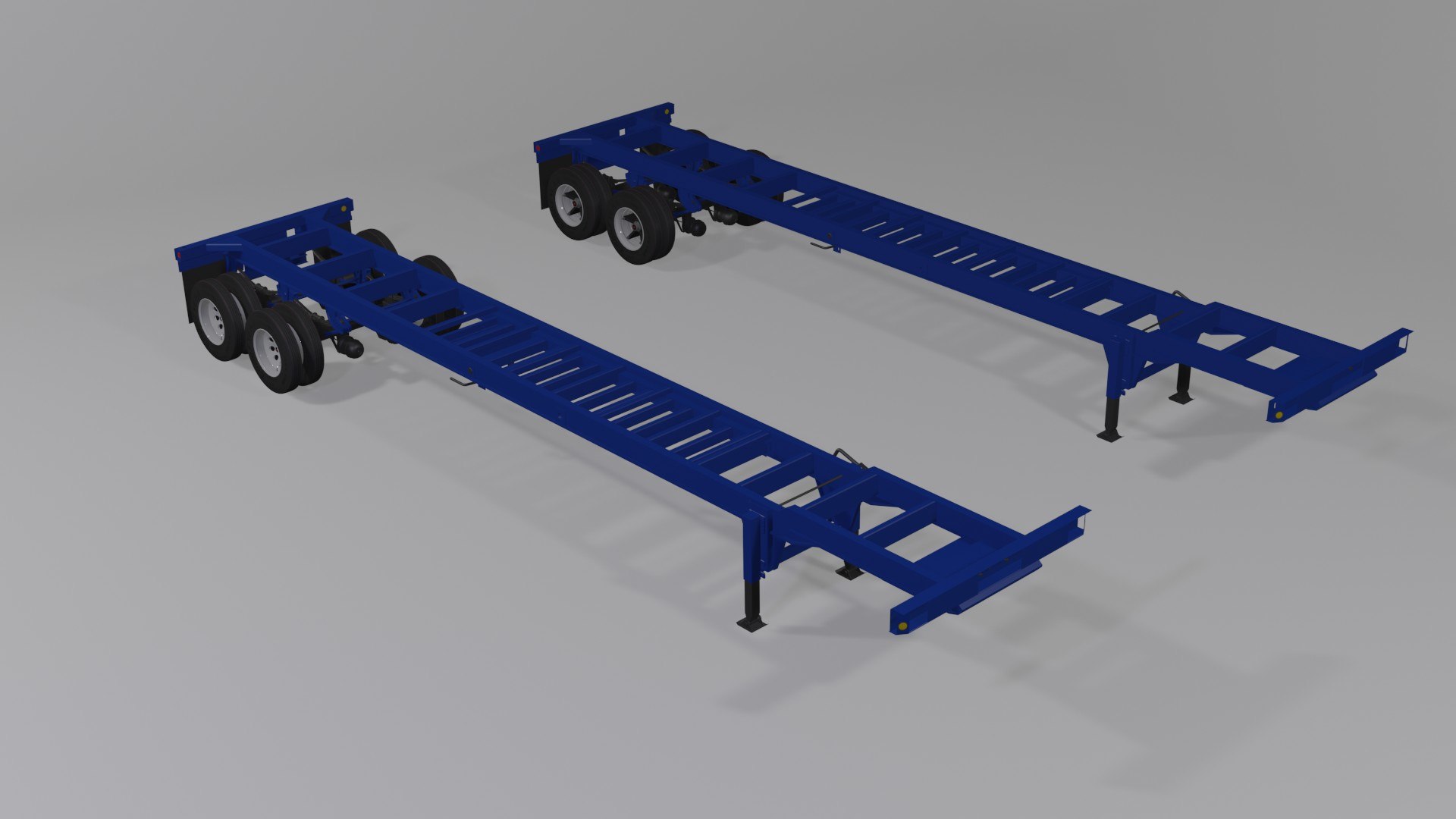 3D Model Shipping Container Trailer For 40 And 45 Foot Containers ...