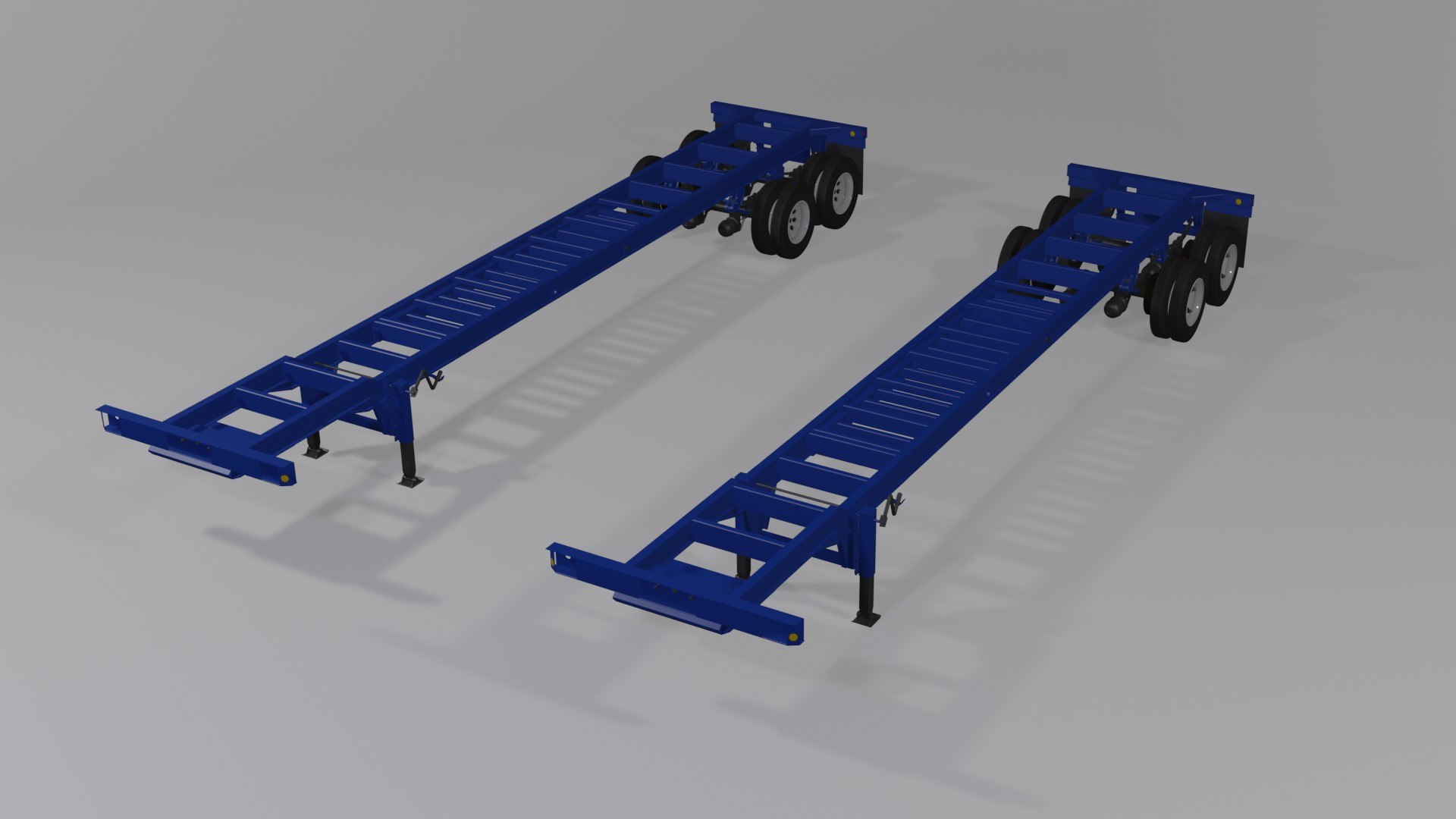 3D Model Shipping Container Trailer For 40 And 45 Foot Containers ...