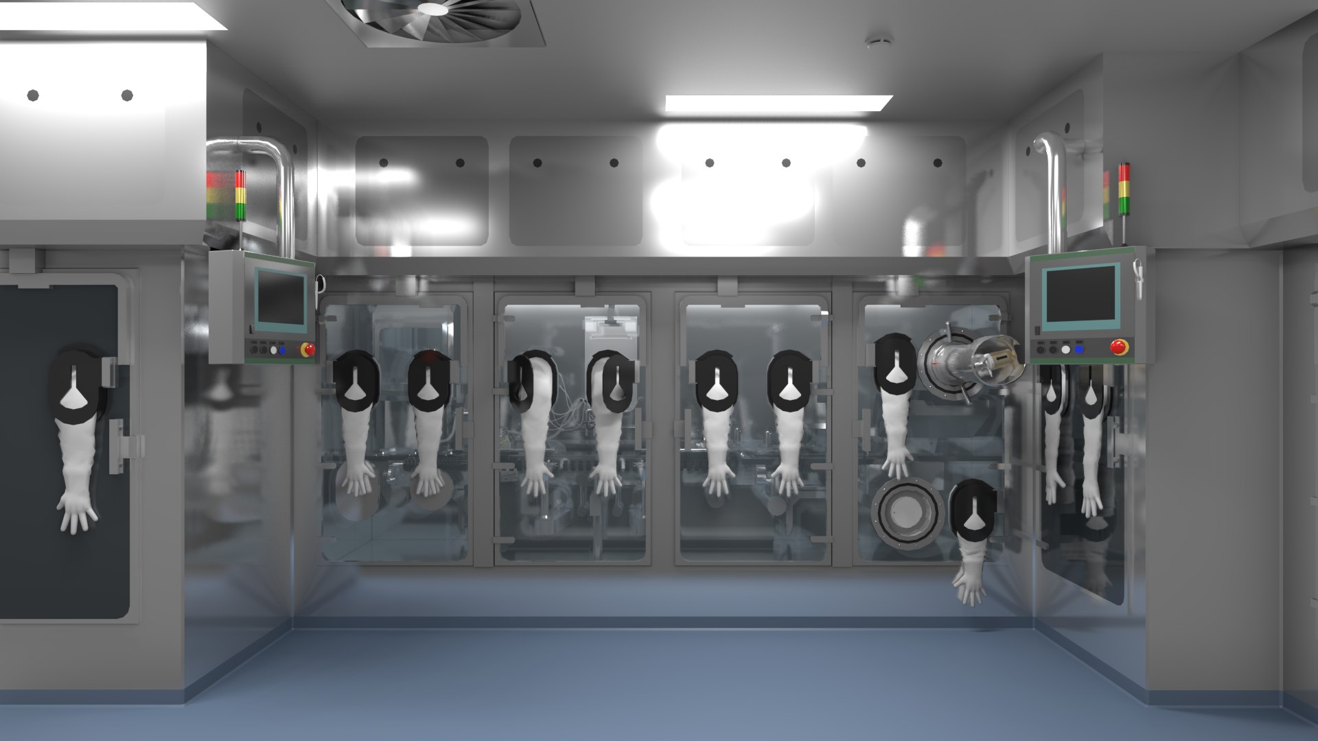 3D Pharmaceutical Isolator Filling Line - TurboSquid 1547715