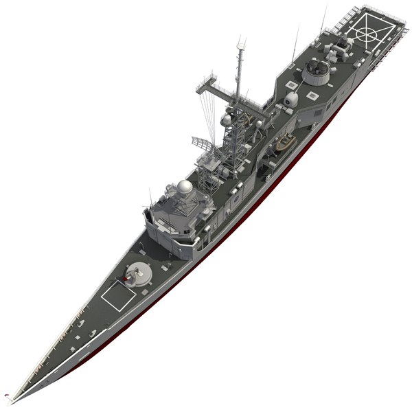 uss oliver hazard perry 3d model