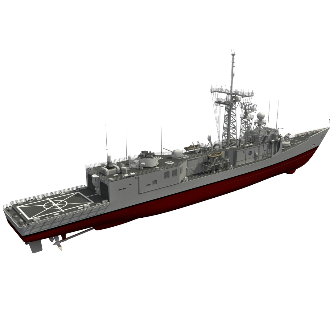 uss oliver hazard perry 3d model