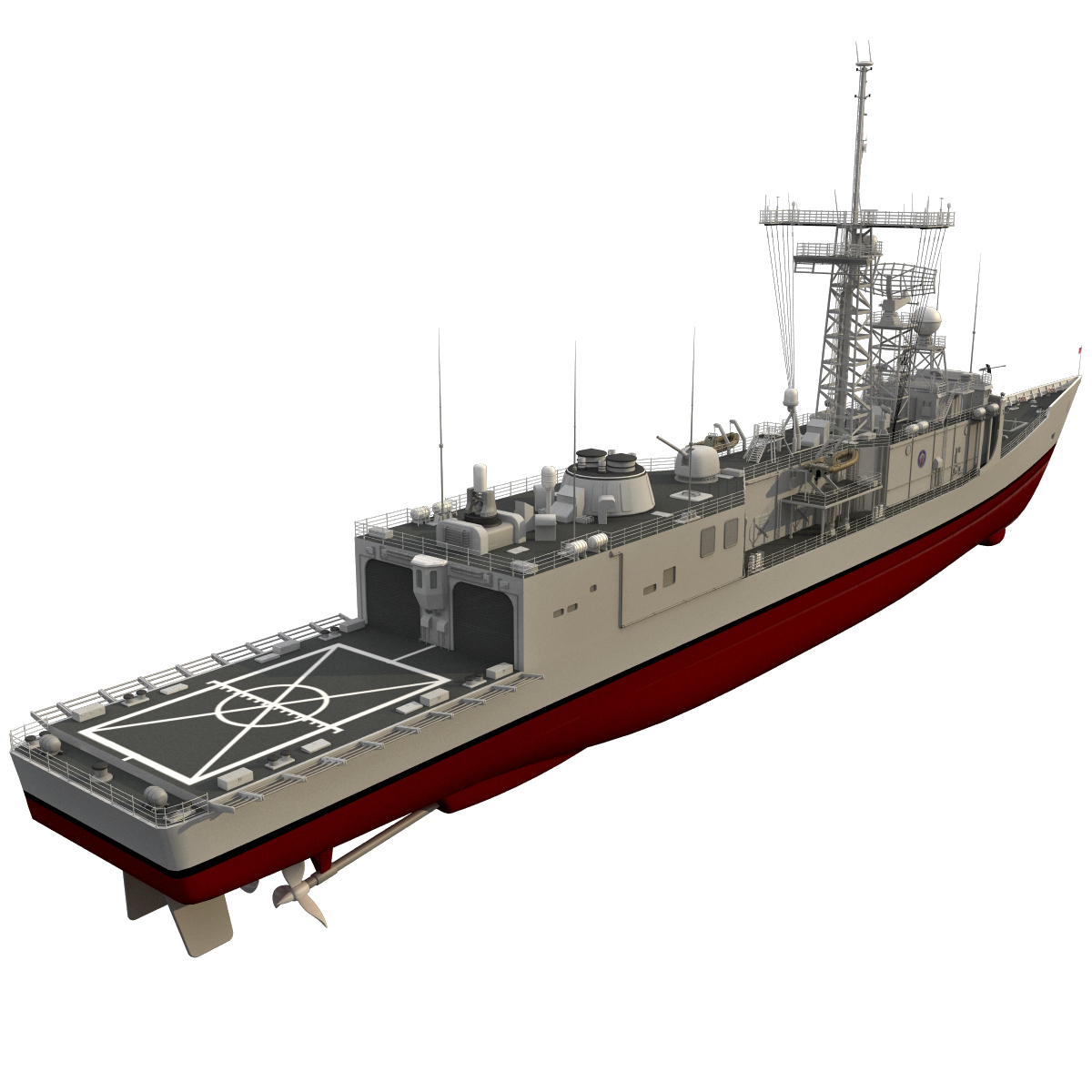 uss oliver hazard perry 3d model