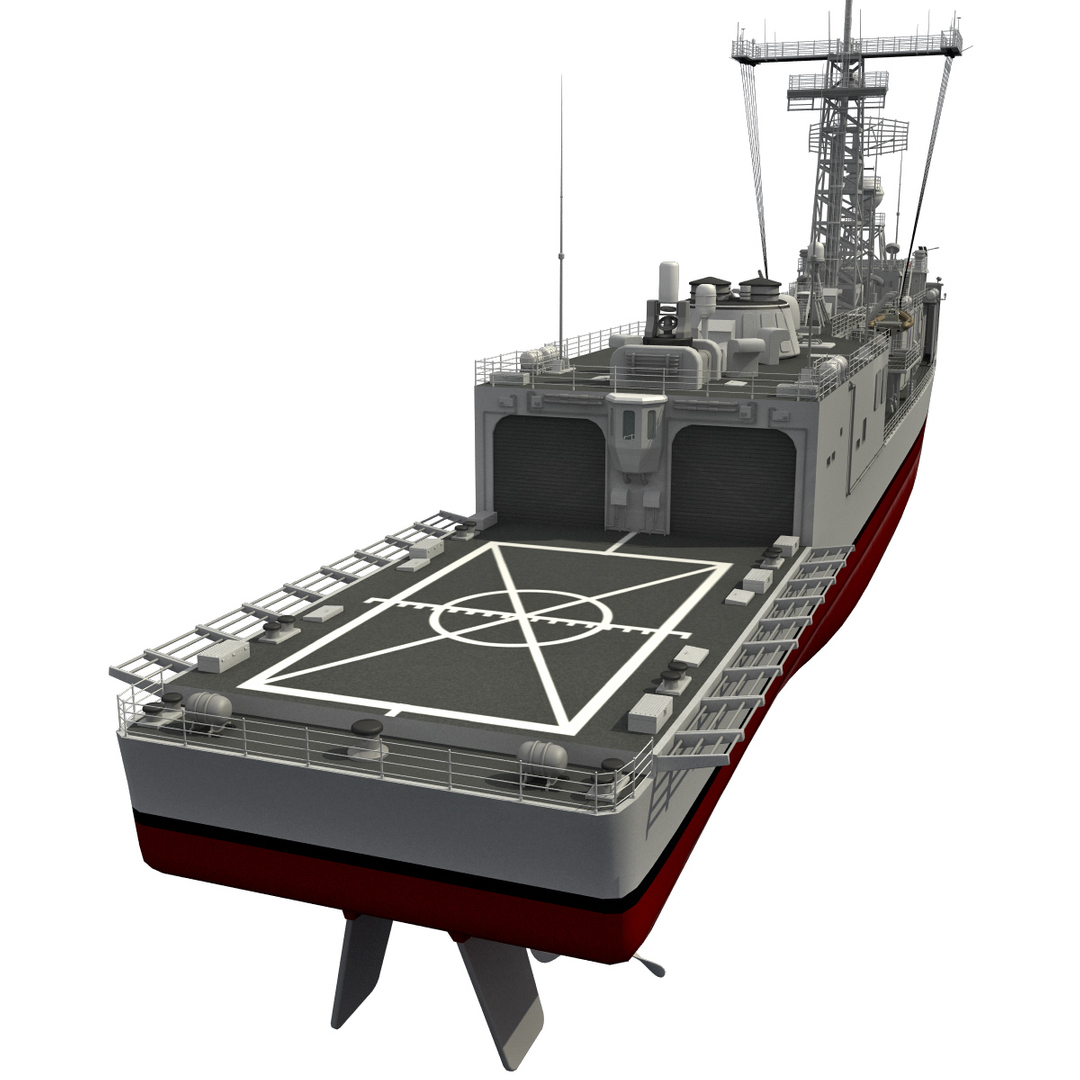 uss oliver hazard perry 3d model