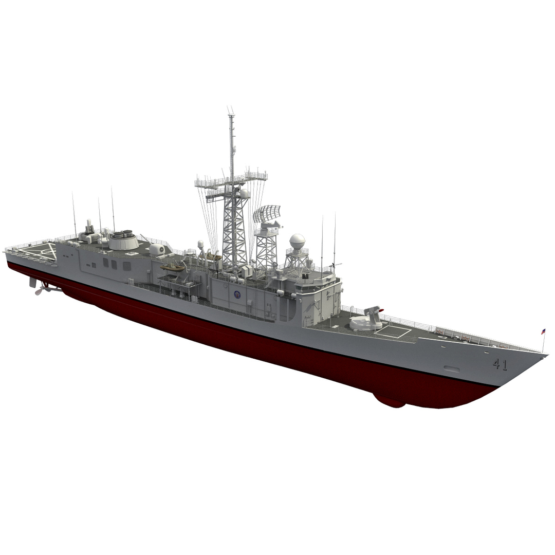 uss oliver hazard perry 3d model