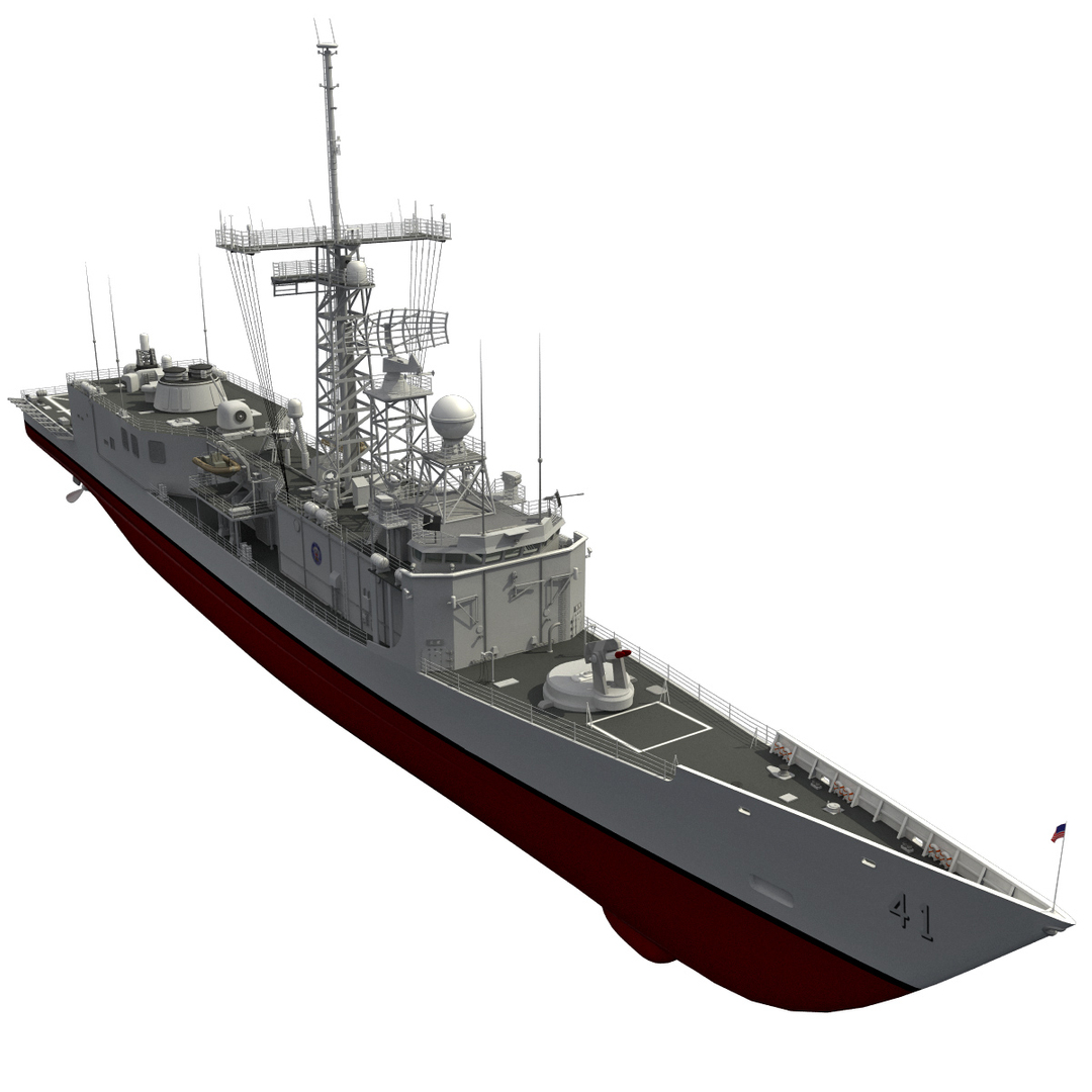 uss oliver hazard perry 3d model
