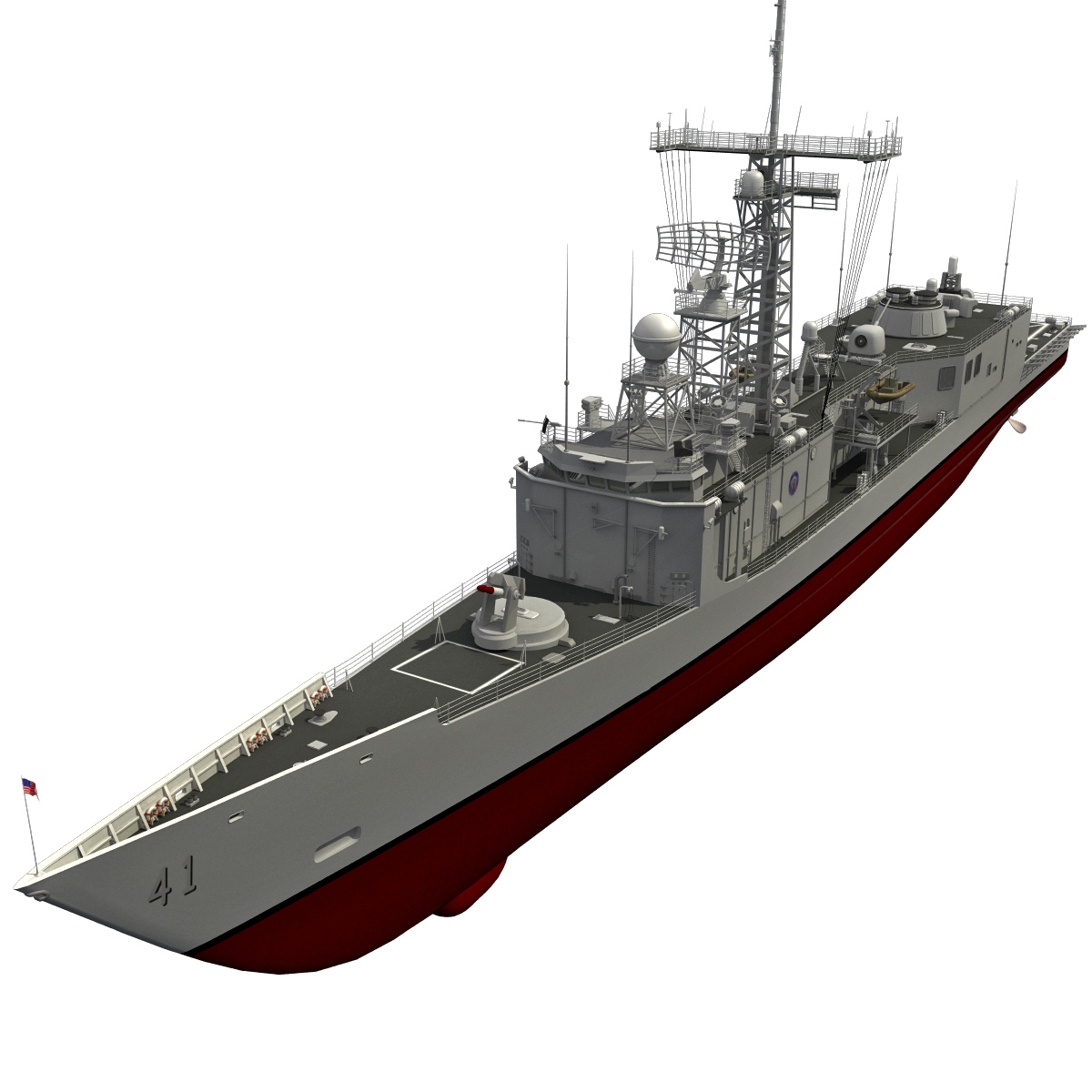 uss oliver hazard perry 3d model