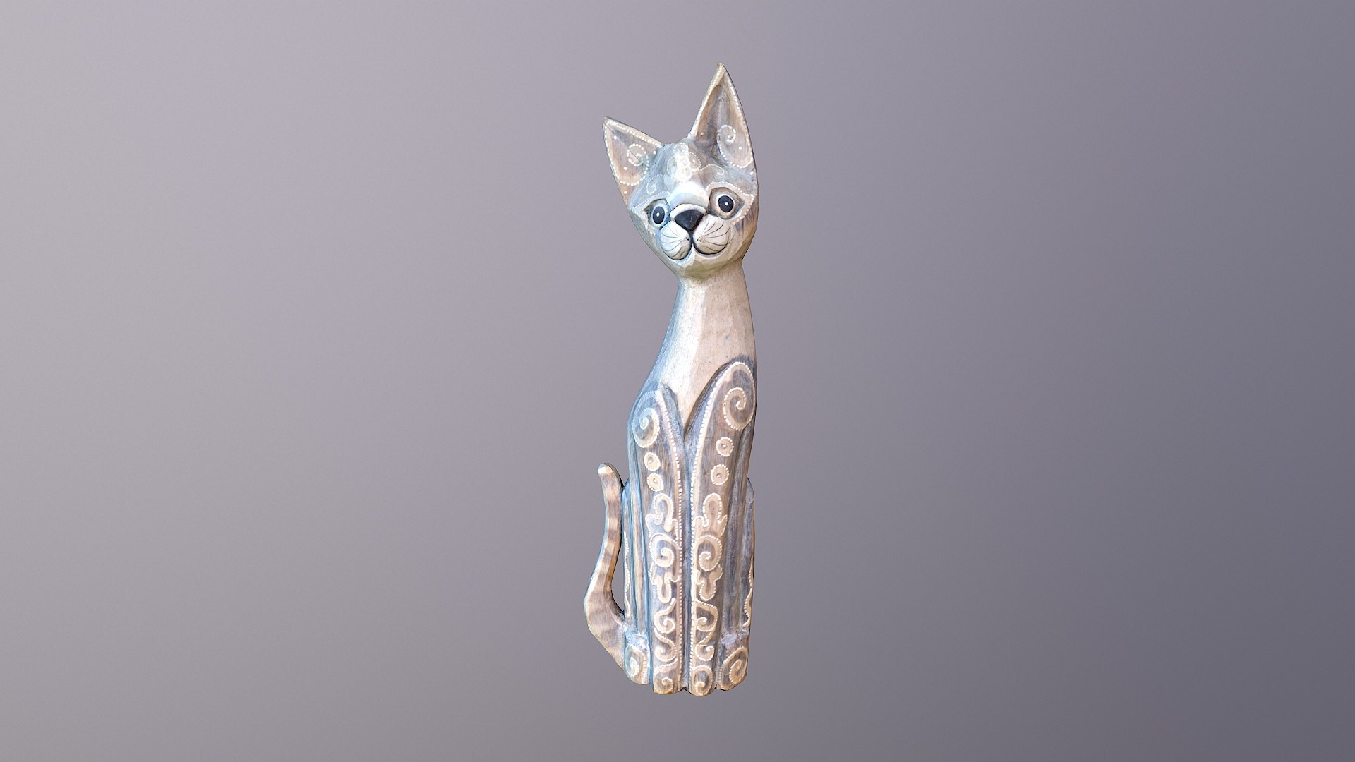 The cat ethnic statuette 02 hi-poly 3D model model - TurboSquid 1785831