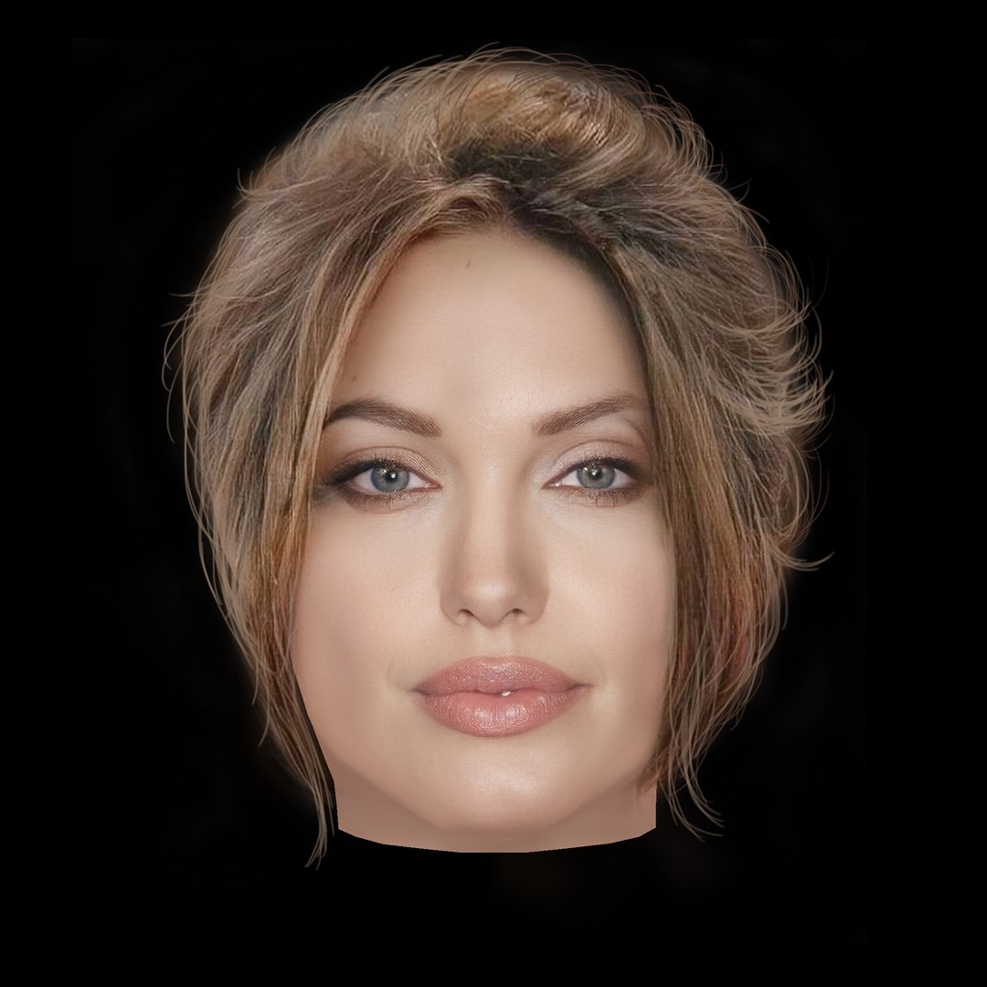 3D Model Angelina Jolie Head - Low Poly Head For Game - No Hair ...