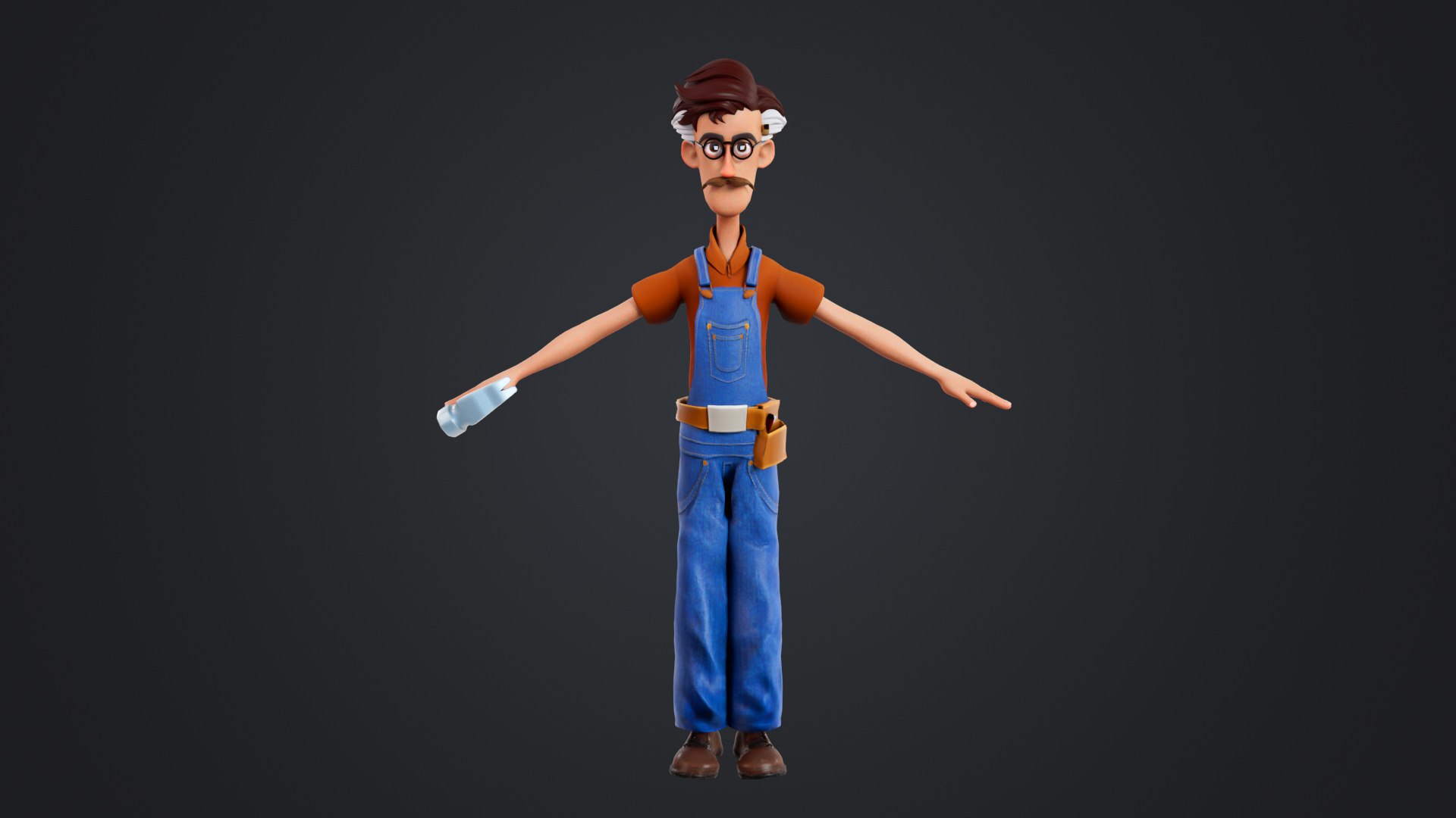 3D Cartoon Repairman Rigged Model - TurboSquid 2352465
